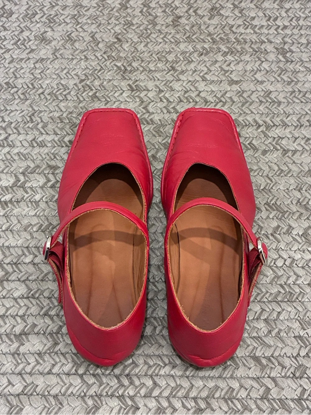 Maguire | Shoes | Maguire Red Mary Jane Leather Flats | Poshmark
